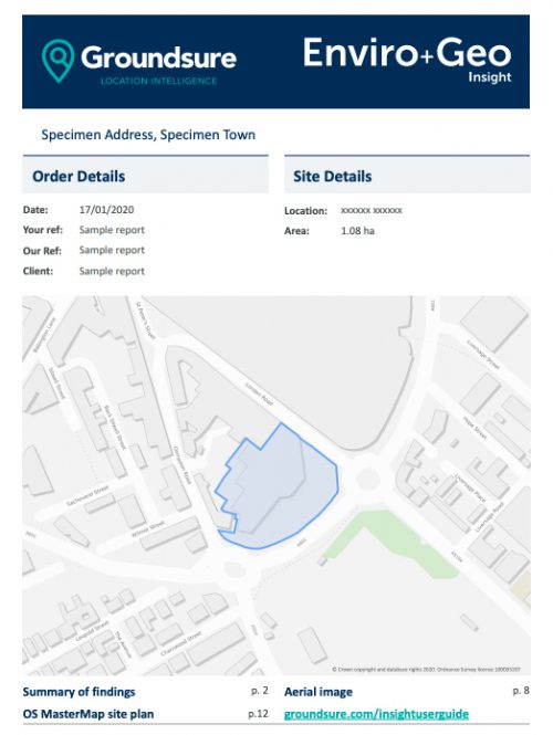 Groundsure Insight from Joanna James Map Portal