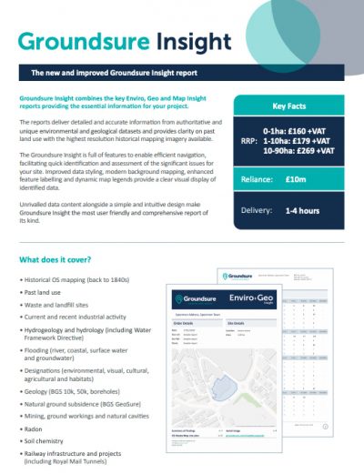 Groundsure Insight from Joanna James Map Portal